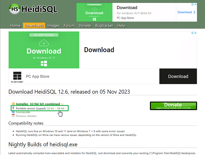 HeidiSQL 다운로드 및 설치